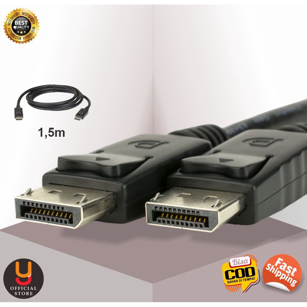Jual Kabel Monitor Display Port to DP Displayport Kabel Monitor Male to ...