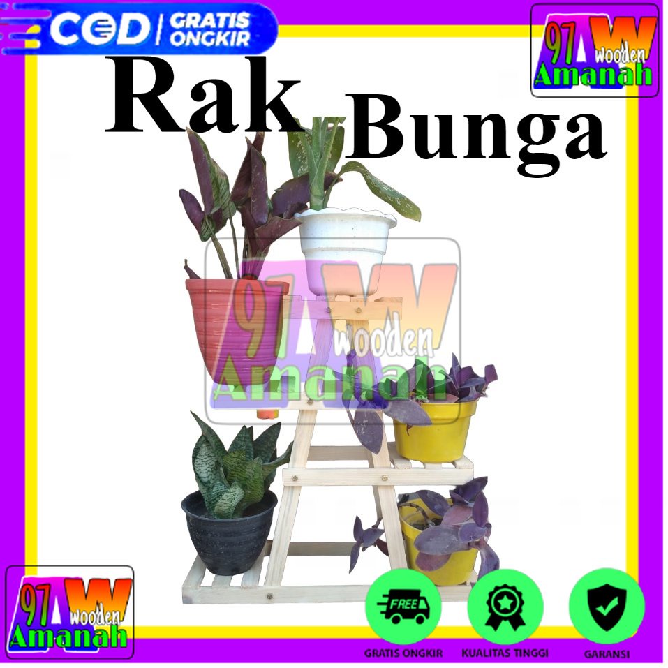 Jual RAK AMBALAN RAK KAYU RAK ZIG-ZAG RAK BUNGA GANTUNGAN BUNGA ...