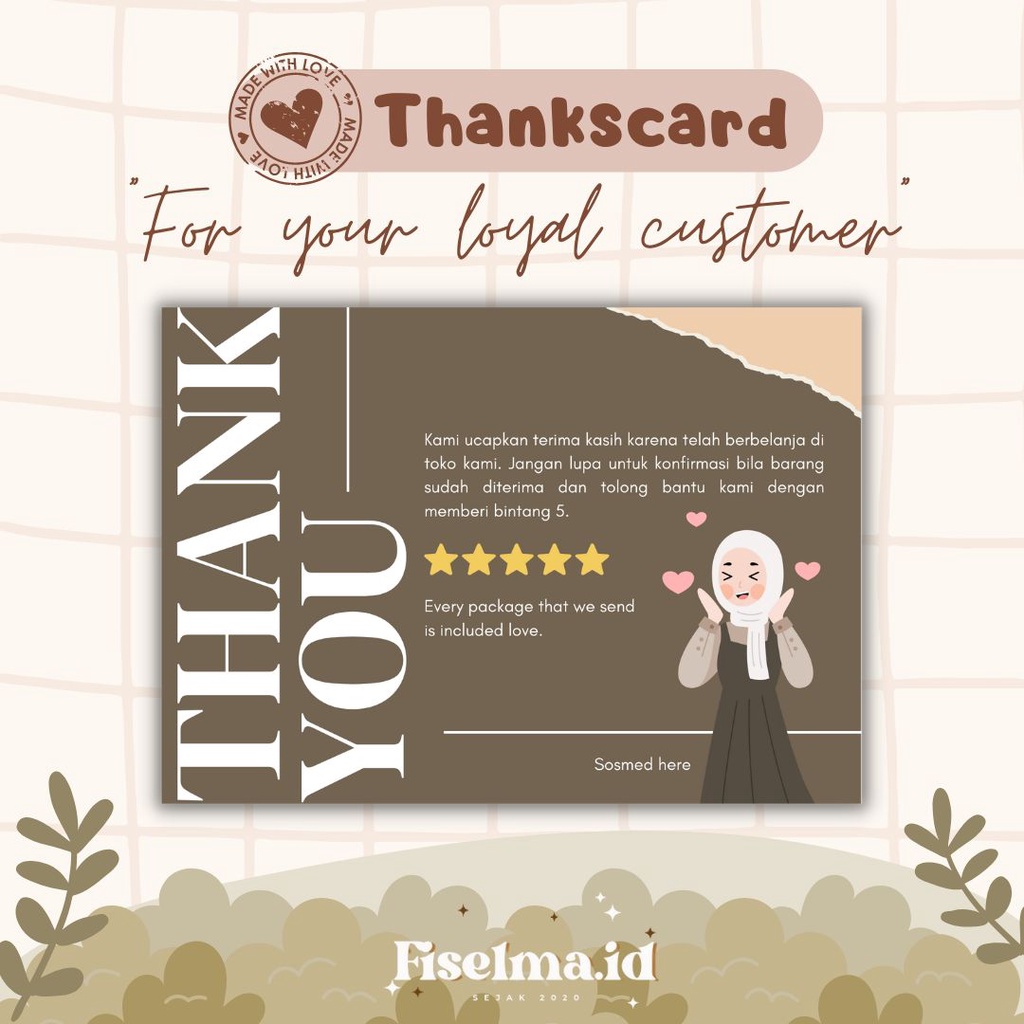 Jual Thank You Card Custom | Shopee Indonesia