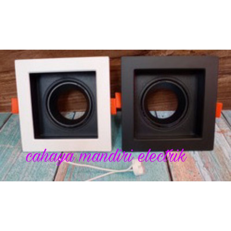 Jual kap lampu sorot halogen / kap spotlight segi 4 kotak Mr16 | Shopee Indonesia