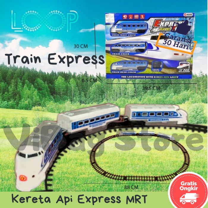 Jual Kereta Api Express Mainan Kereta Api Indonesia LRT MRT LOOP KRT007 ...