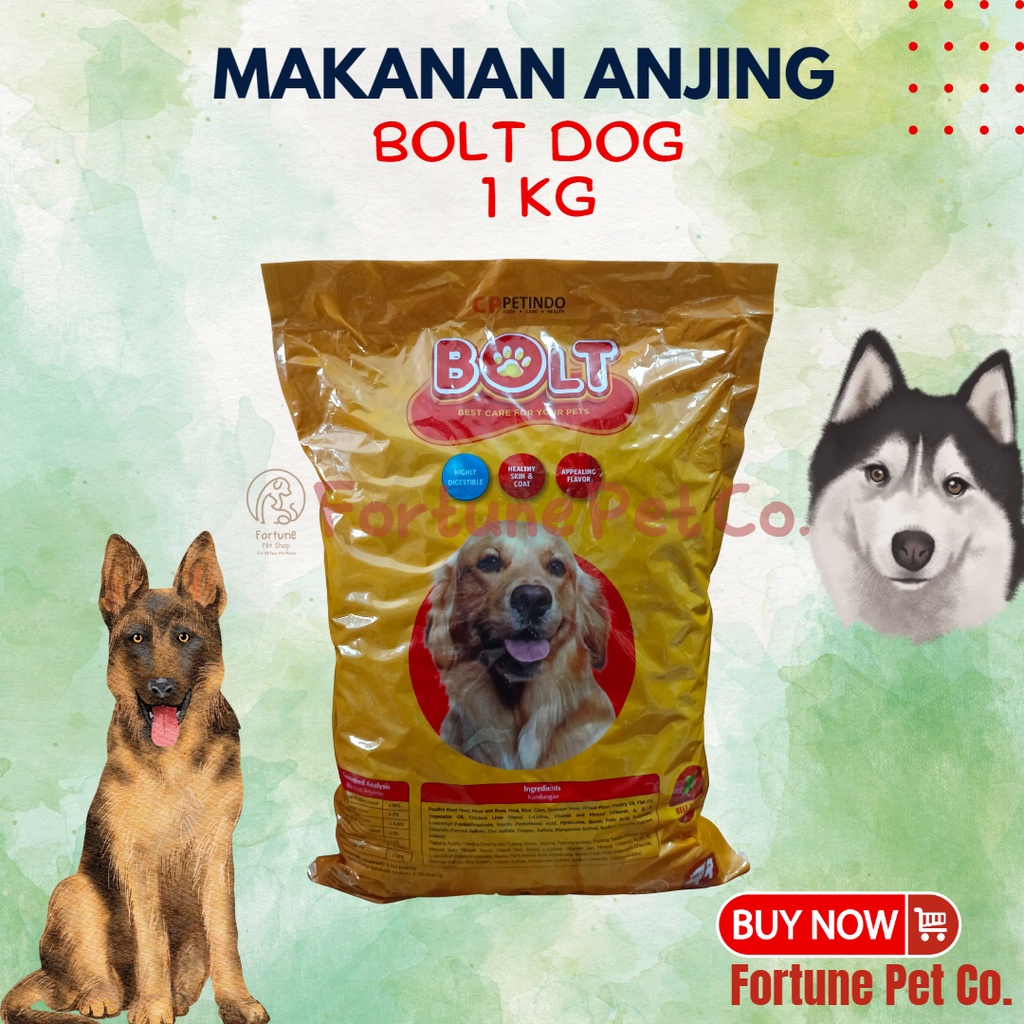 Jual Bolt Dog 1kg (Repack) - Makanan Anjing BOLT 1000 gram Kiloan ...