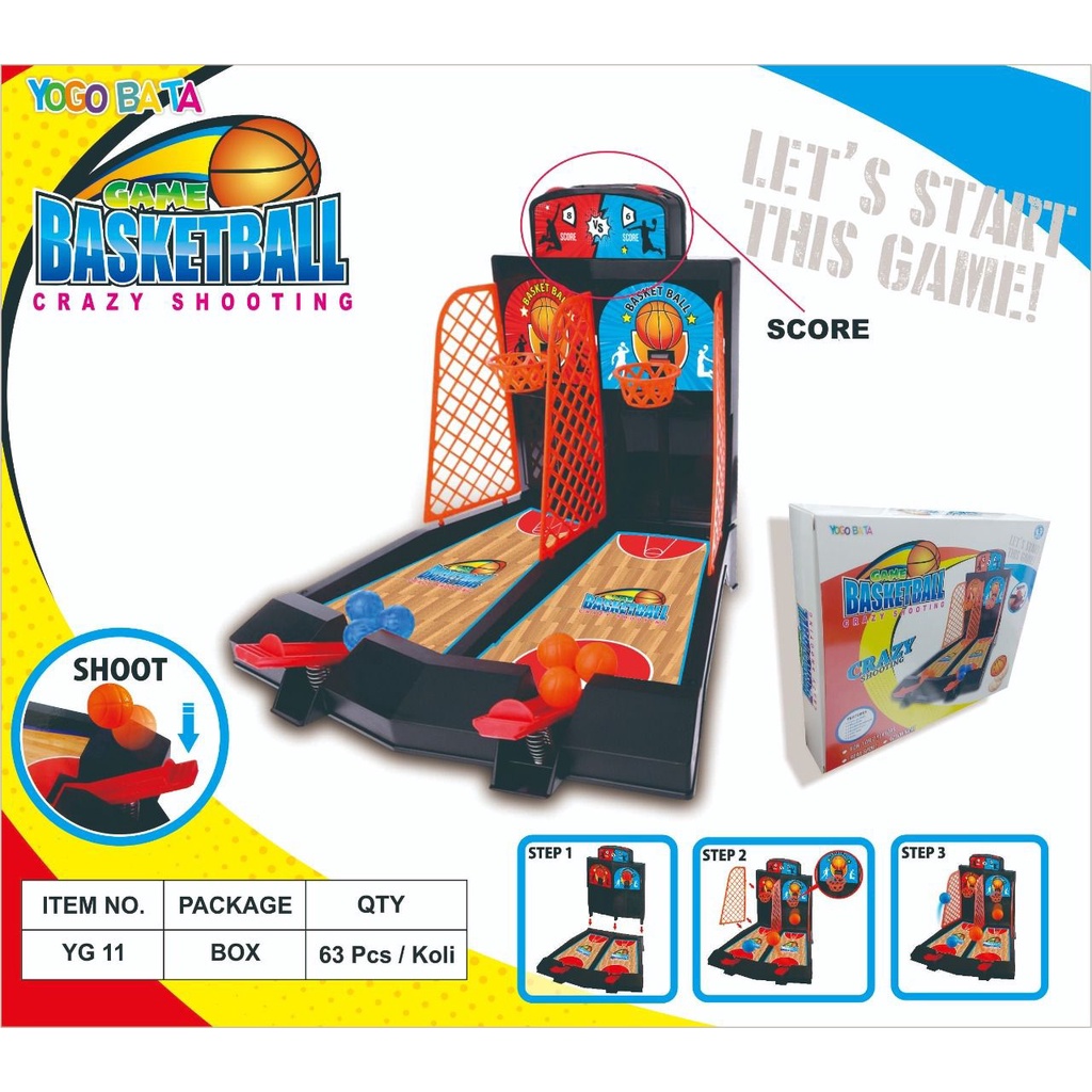 Jual Mainan anak mini basketball lempar bola basket board finger game ...