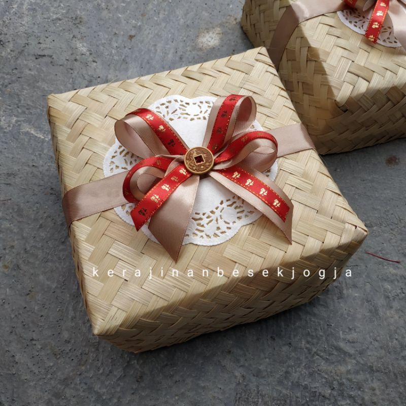 Jual (IMLEK) SEPASANG BESEK NATURAL PITA IMLEK ANEKA UKURAN besek kotak ...