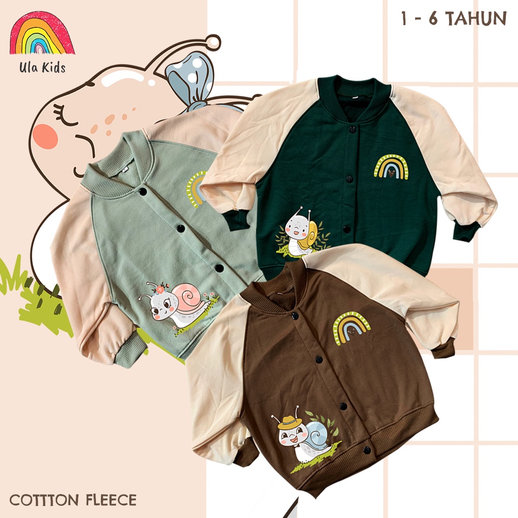 Jual Varsity Jacket Baseball Anak Ula Kids 1 - 6 Tahun Snail Family ...