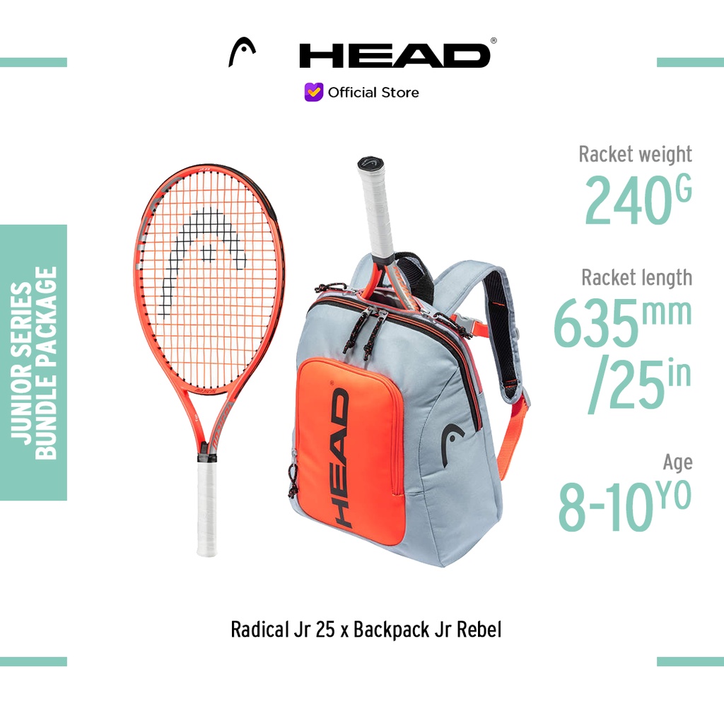 Jual HEAD Bundle Racket Radical Jr 25 x Backpack Jr Rebel - Raket ...