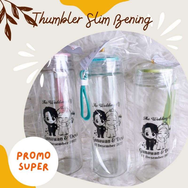 Jual botol slim souvenir botol bening botol custom souvenir | Shopee ...