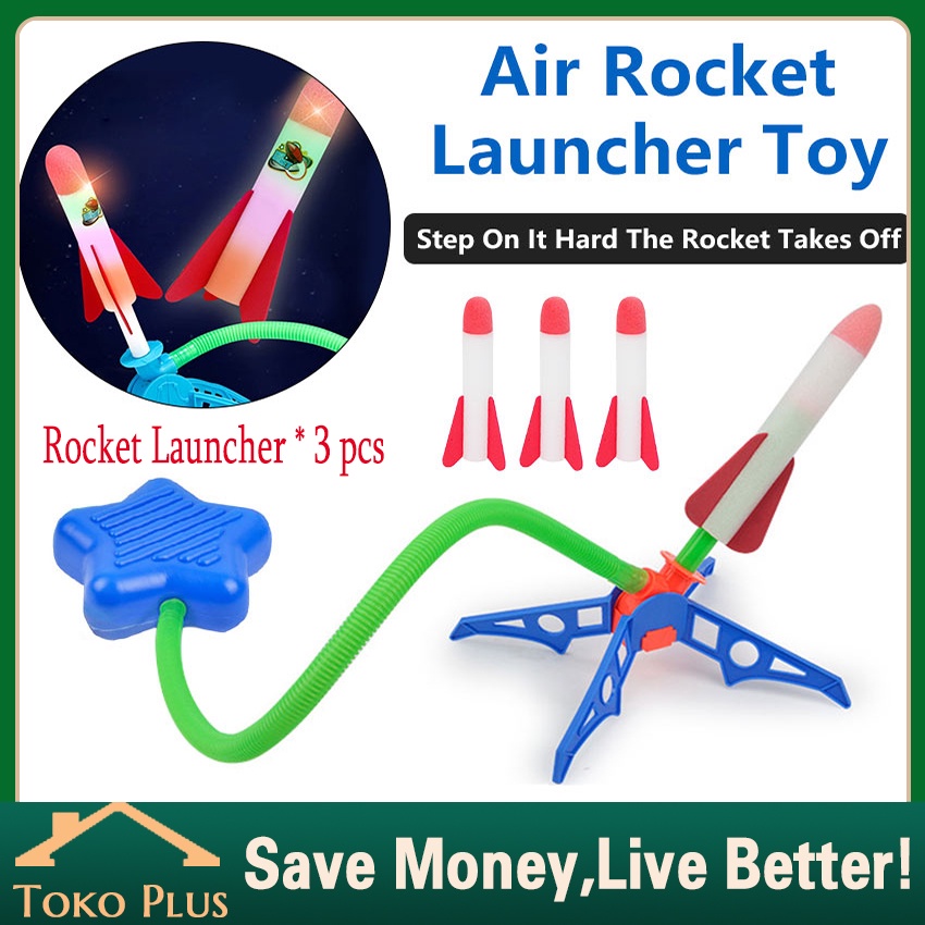 Jual Mainan Roket Terbang LED Ketapel Menginjak Pedal Rocket Launcher ...