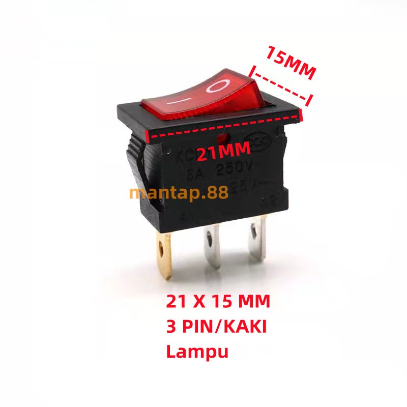 Jual Saklar Lampu 2115mm 3 Pinkaki Saklarrocker Switch Lampu Onoff Shopee Indonesia 