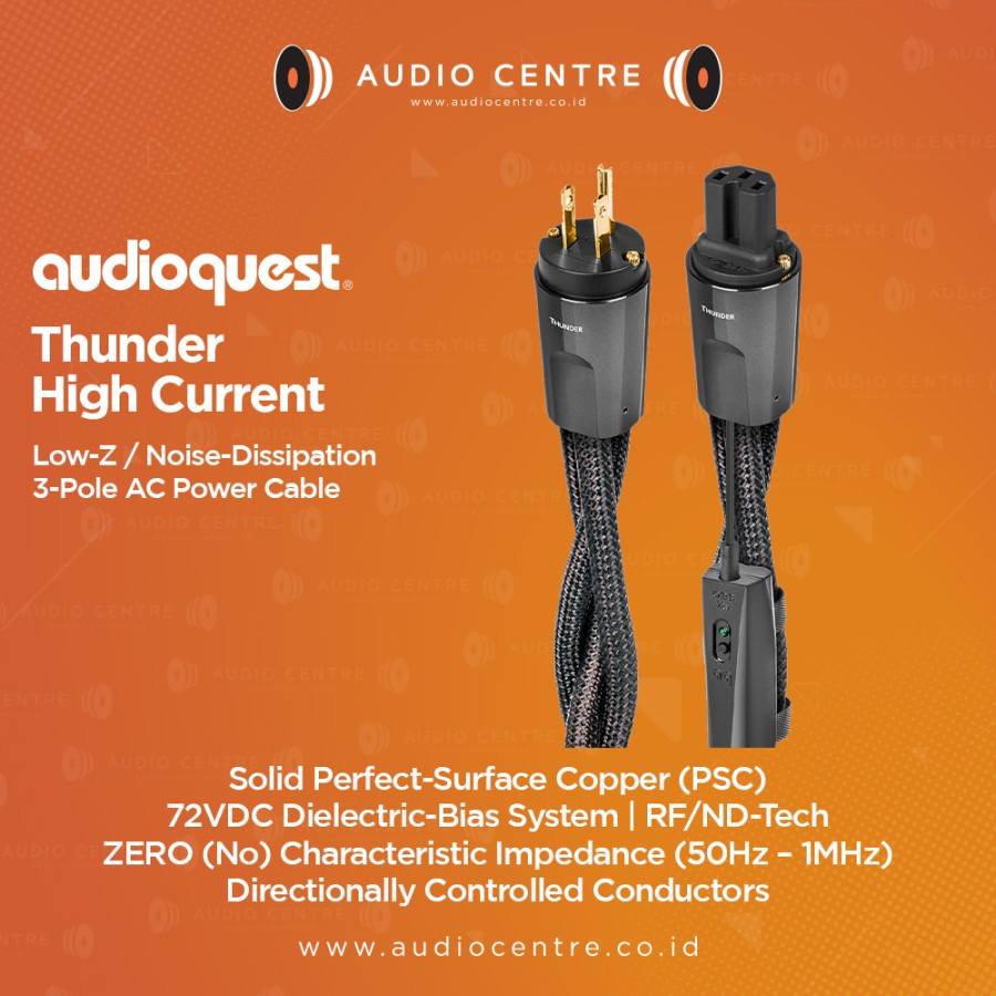 Jual Audioquest Thunder High Current Power Cable US Plug C13 | Shopee ...