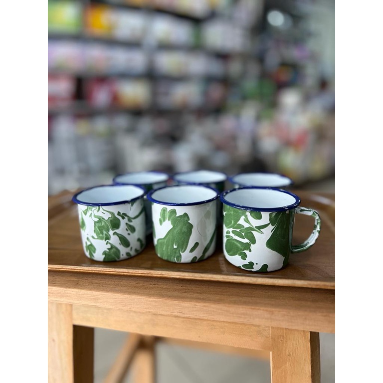 Jual Mug 7cm (1LUSIN) Cangkir Seng Gelas Enamel Motif Blirik, Gelas ...