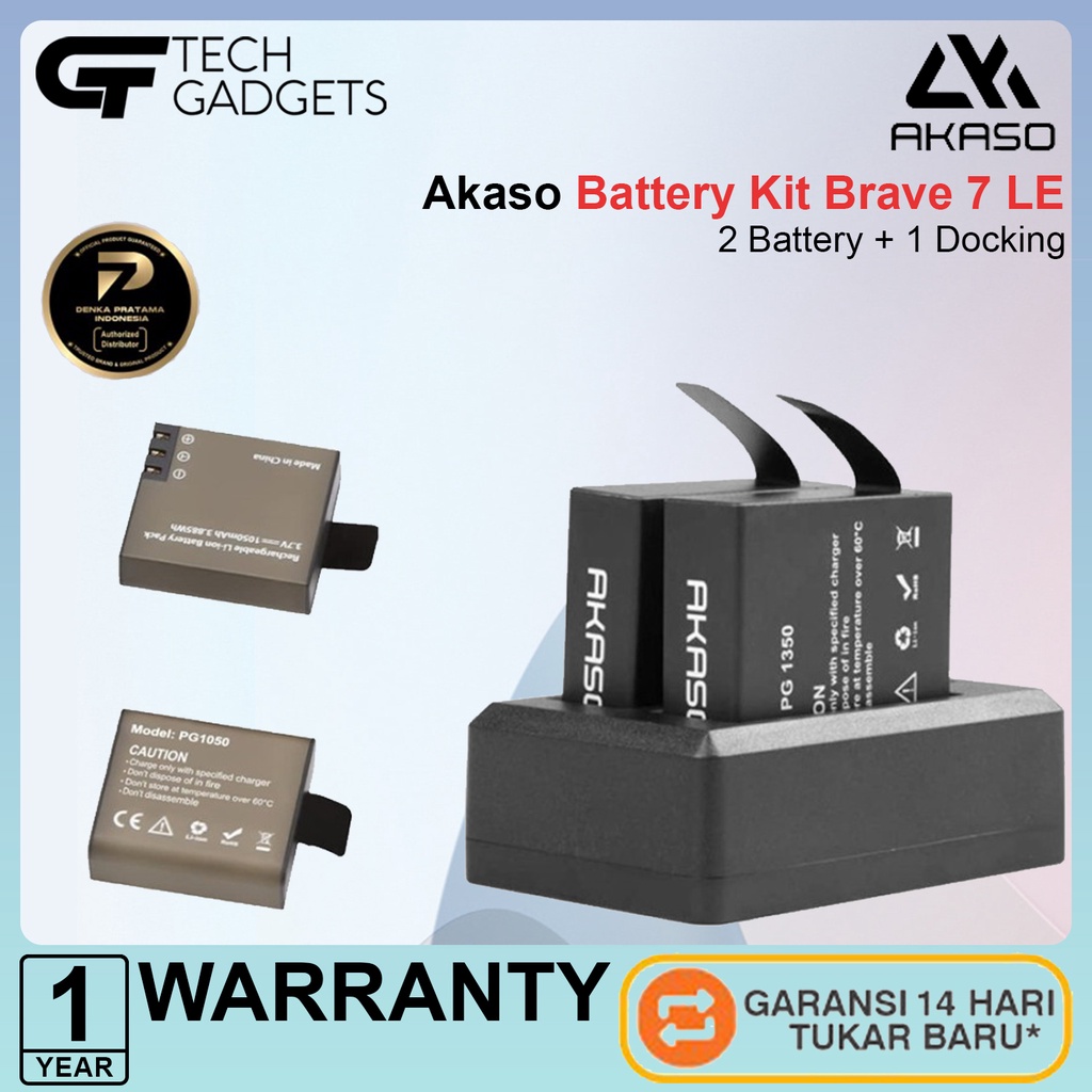 Jual Akaso Battery Kit For Brave 7 LE Baterai Camera Original | Shopee ...