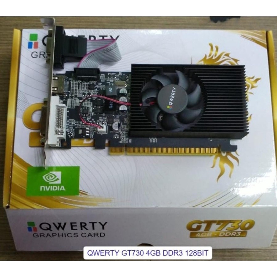 Jual VGA nVIDIA GeForce GT 730 QWERTY GT730 4GB DDR3 128bit Low Profile New | Shopee Indonesia