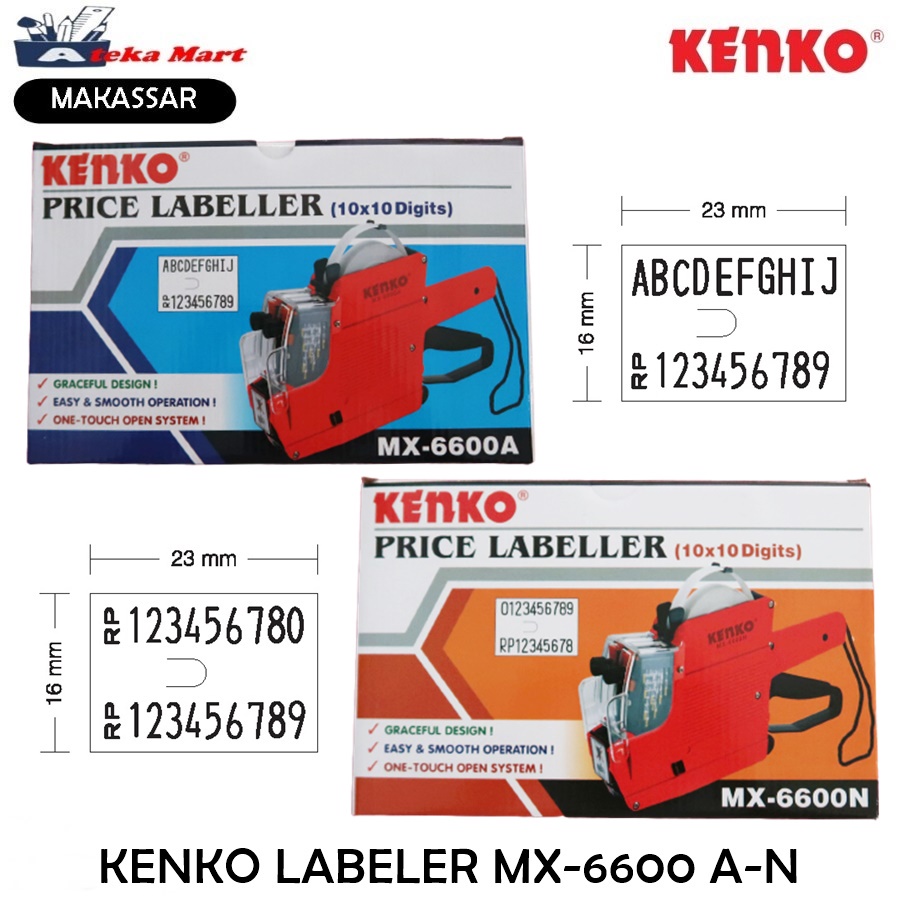 Jual KENKO ALAT LABEL HARGA PRICE LABELLER MX 6600A MX-6600N 2 BARIS ...