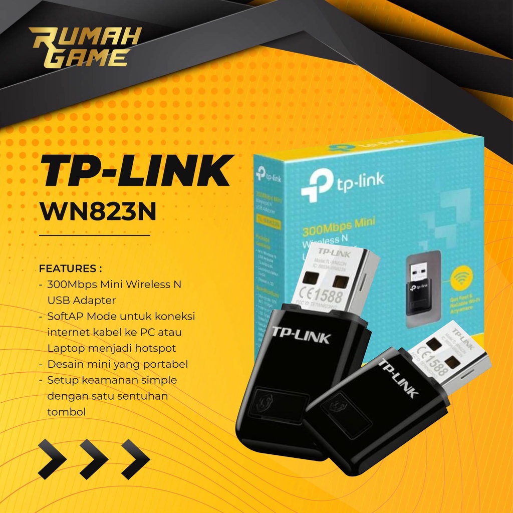 Jual Usb Wifi Dongle TpLink Wn823n Adapter Mini 300Mbps Tp Link 823n ...