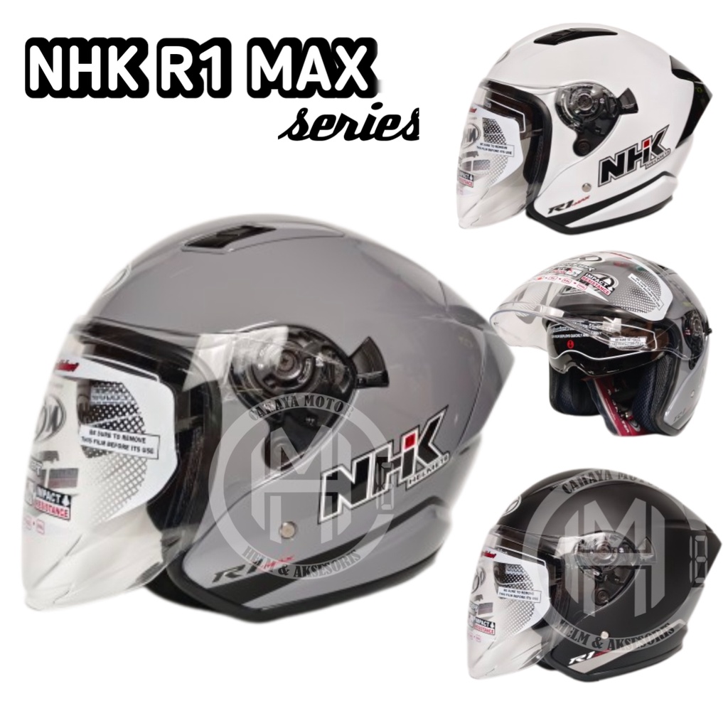 Jual HELM NHK R1 MAX SOLID series|HALF FACE | Shopee Indonesia