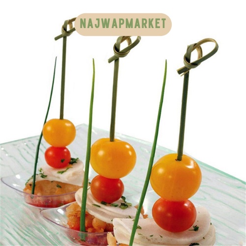 Jual Tusuk Sate Bambu Simpul/Tusuk Cocktail Sandwich Dessert Garnish ...