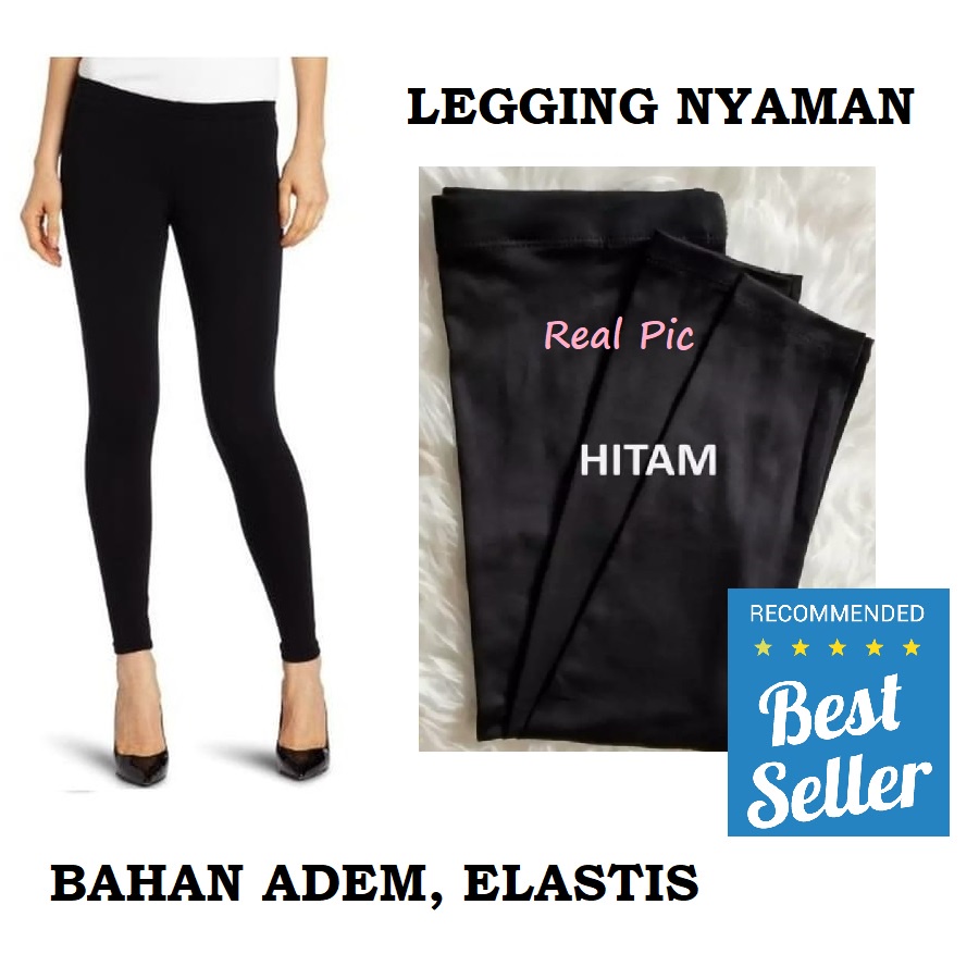 Jual Celana Legging Wanita All Size Polos Elastis bahan ADEM Super ...