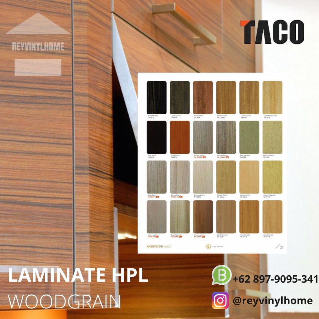 Jual TACO LAMINATE HPL WOODGRAIN TIPE AA, B, FC, H,J | Shopee Indonesia