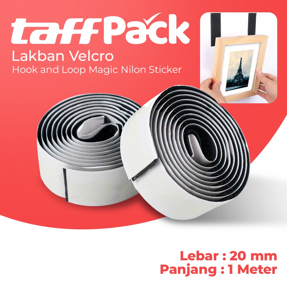Jual TaffPACK Lakban Velcro Hook and Loop Magic Nilon Sticker 20mm ...