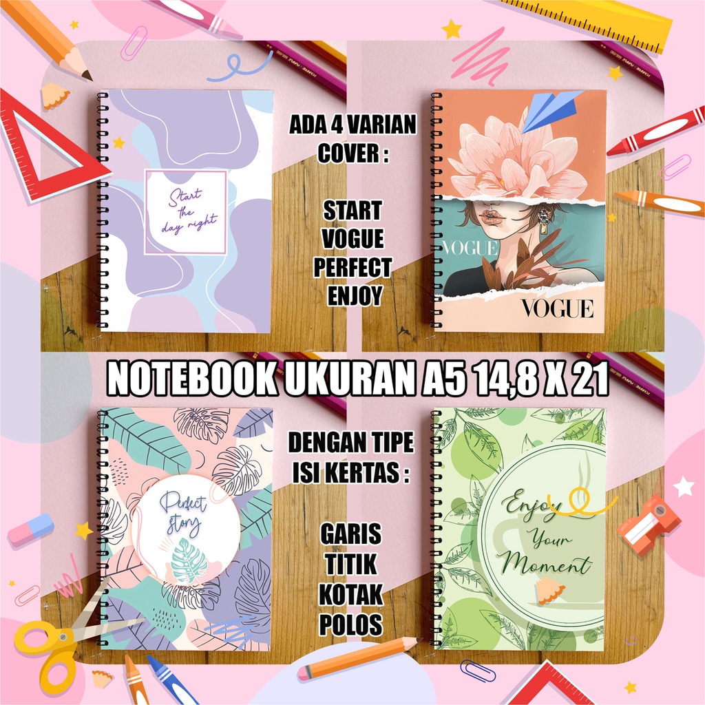 Jual NOTEBOOK A5 / JURNAL / NOTES BOOK / NOTEBOOK CUSTOM / BLANK / LINE ...