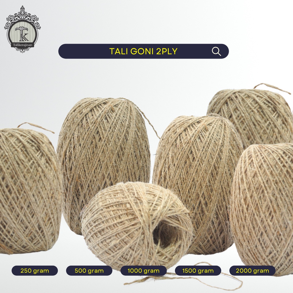 Jual Tali goni tali rami 2ply 1,5-2mm 1000meter | Shopee Indonesia