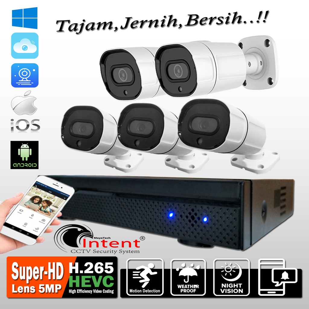 Jual Paket 5 Camera Super-HD Tajam Jernih Untuk Rumah Ruko Kantor ...