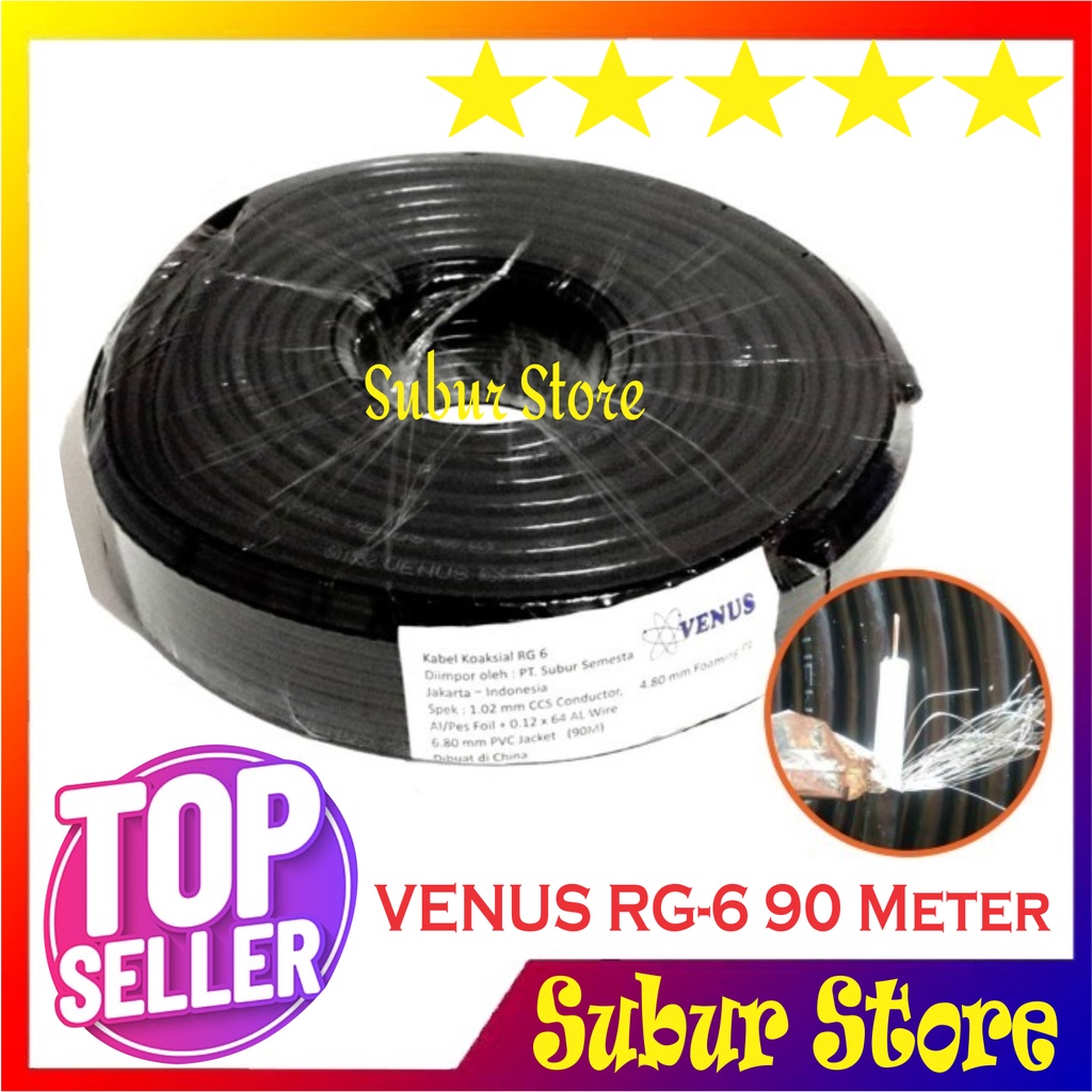 Jual Venus Kabel Coaxial Standard RG6 90 Meter | Shopee Indonesia