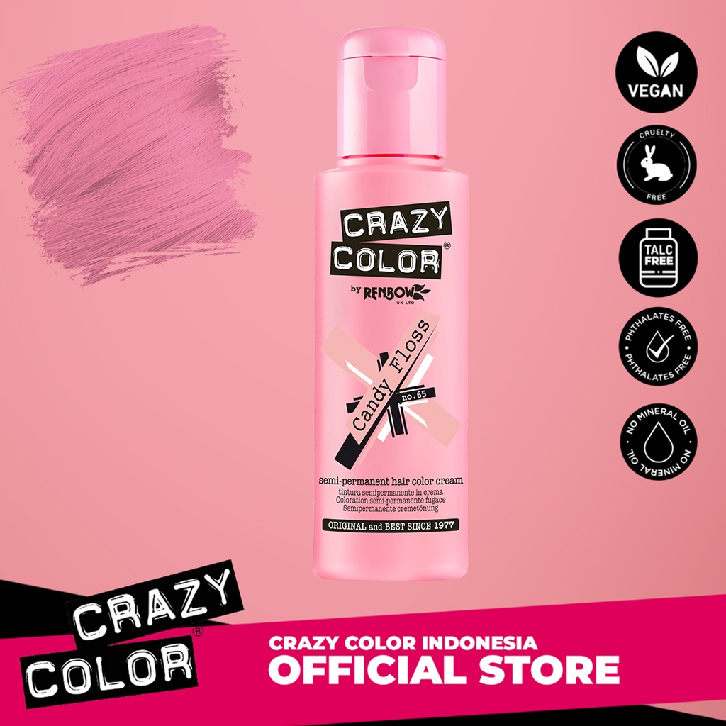 Jual Crazy Color Semi Permanent Hair Color Candy Floss Pewarna Rambut ...