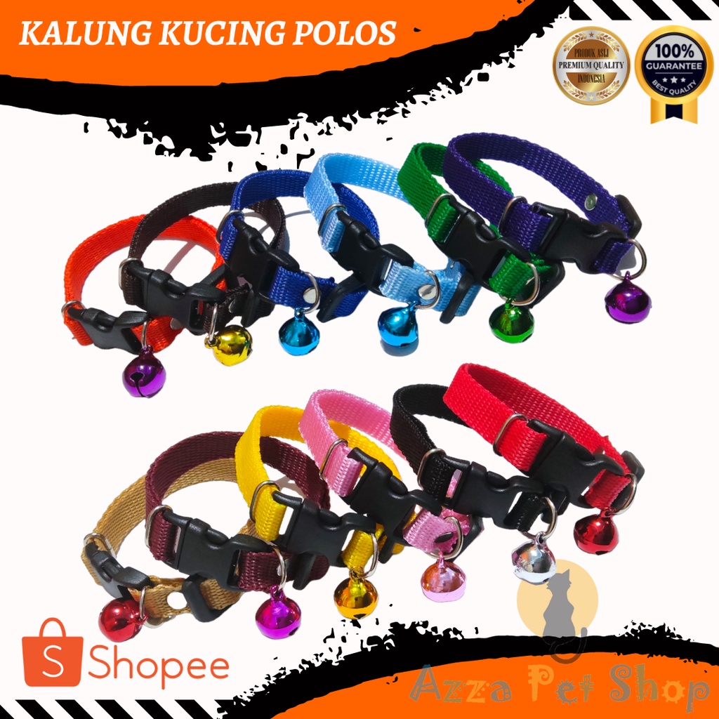 Jual kalung kucing polos murah lonceng warna 12mm / kalung kucing murah ...