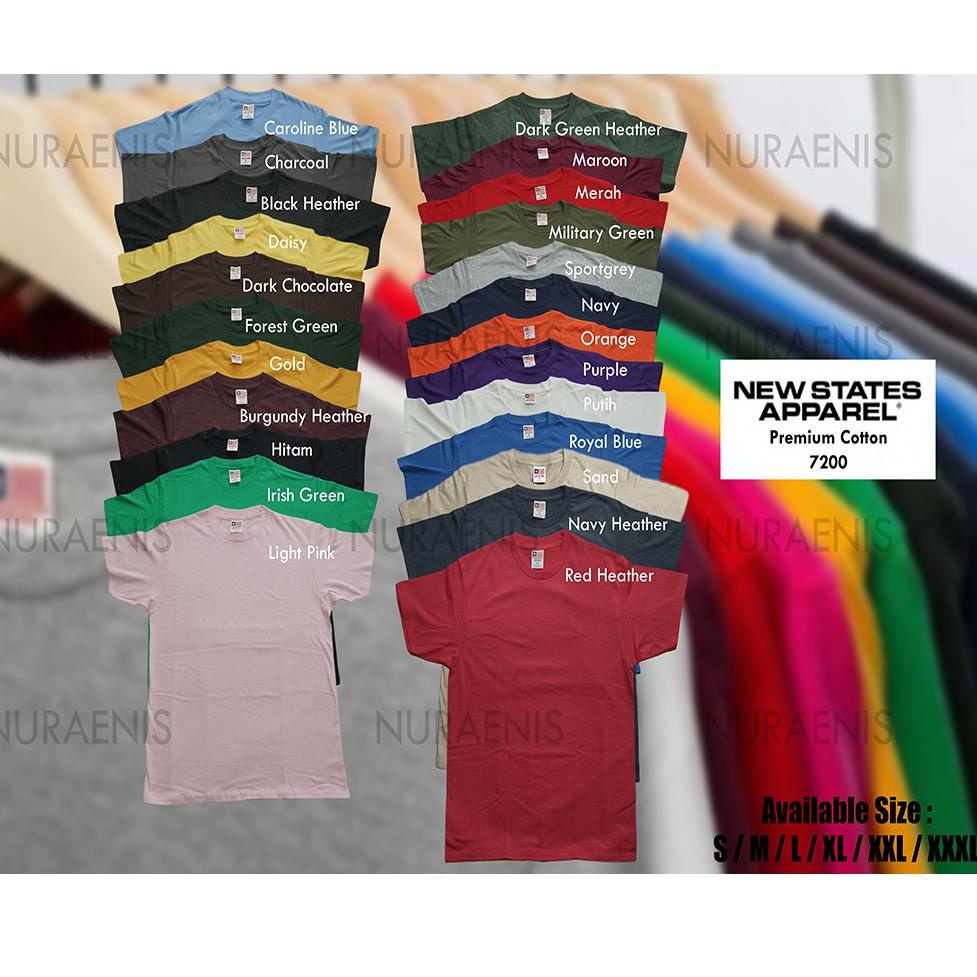 Jual NEW STOCK Kaos Polos Lengan Pendek New States Apparel NSA ...