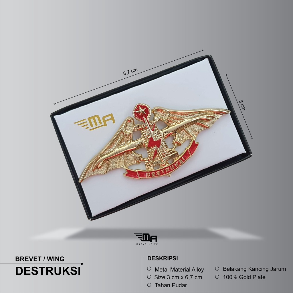 Jual WING DESTRUKSI PDH BRIBVET BREVET PIN DESTRUKSI | Shopee Indonesia