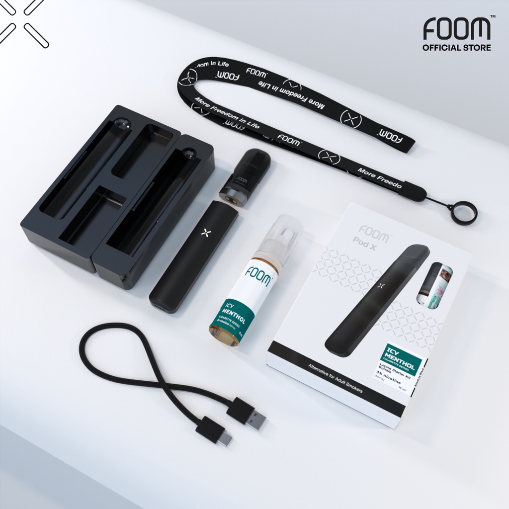 Jual FOOM POD X BUNDLING LIQUID (ABSOLUTE BLACK ICY MENTHOL 15ML ...