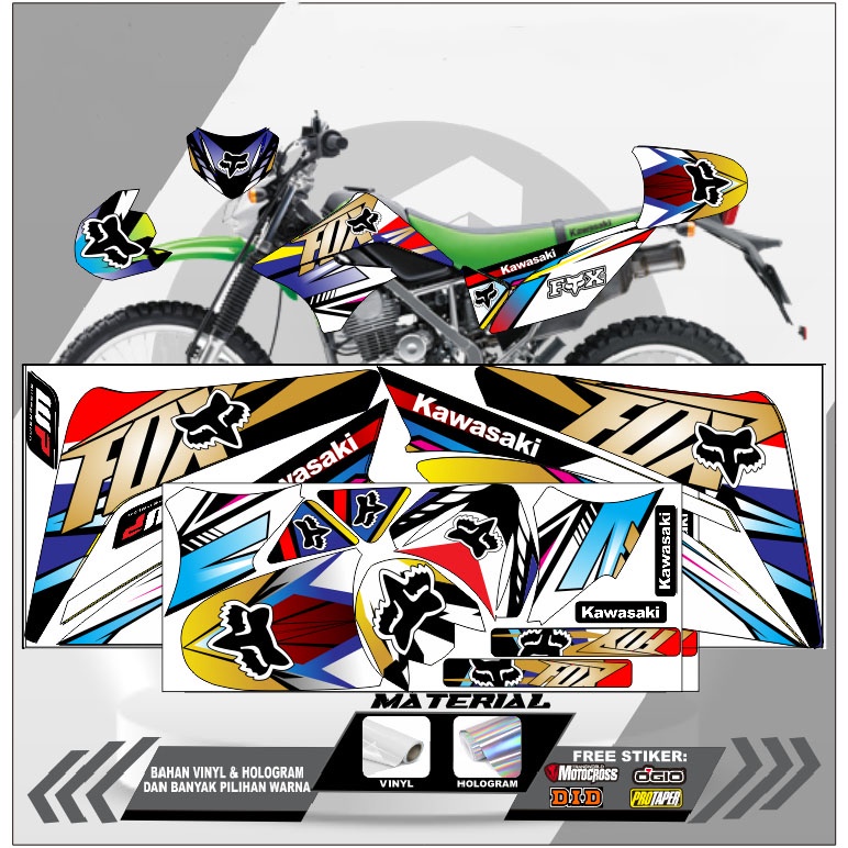 Jual STIKER STRIPING VARIASI KLX 150 BF OLD FOX - Desain DECAL KLX 150 ...