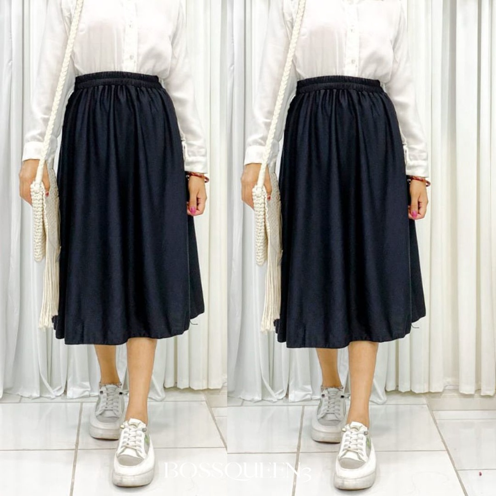 Jual ROK POLOS 7/8 KOREA / LONG SKIRT / ROK POLOS WANITA | Shopee Indonesia