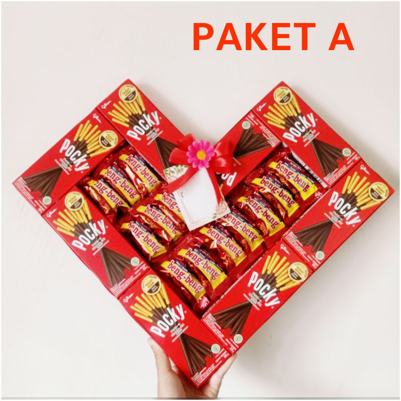 Jual BUKET POCKY LOVE / BUKET LOVE / SNACK LOVE / POCKY BENTUK LOVE ...