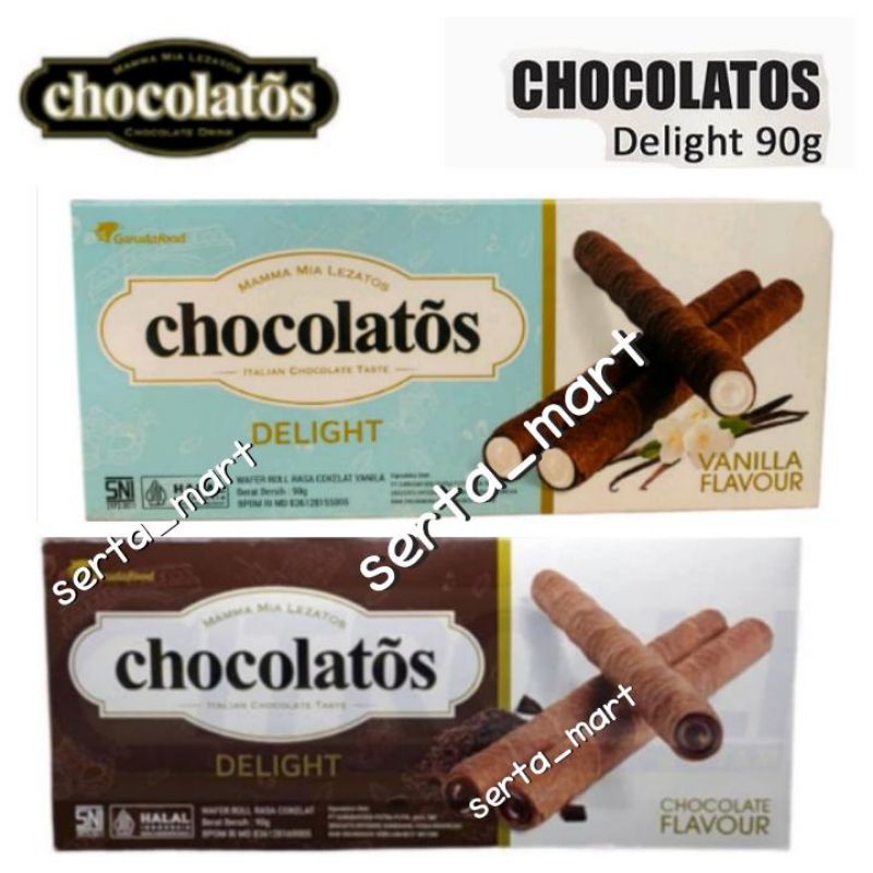 Jual Chocolatos Delight Wafer Roll 90gr - Wafer Stick Cokelat / Vanilla ...