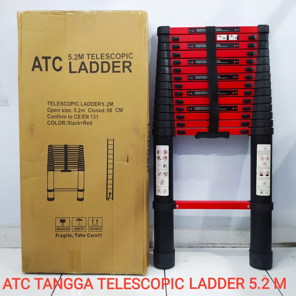 Jual ATC Tangga Ladder Telescopic 5.4m (Merah Hitam) | Shopee Indonesia