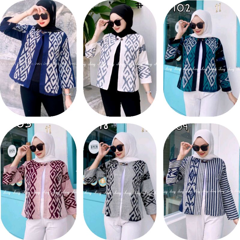 Jual outer kerja _ outer tenun _ blazer tenun _ outer etnic | Shopee ...