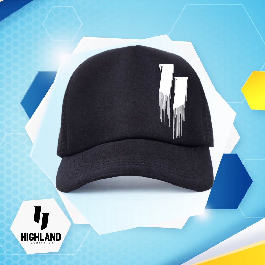 Jual HIGHLAND Trucker Hat - Topi Jaring Hitam Putih MELT LOGO | Shopee ...