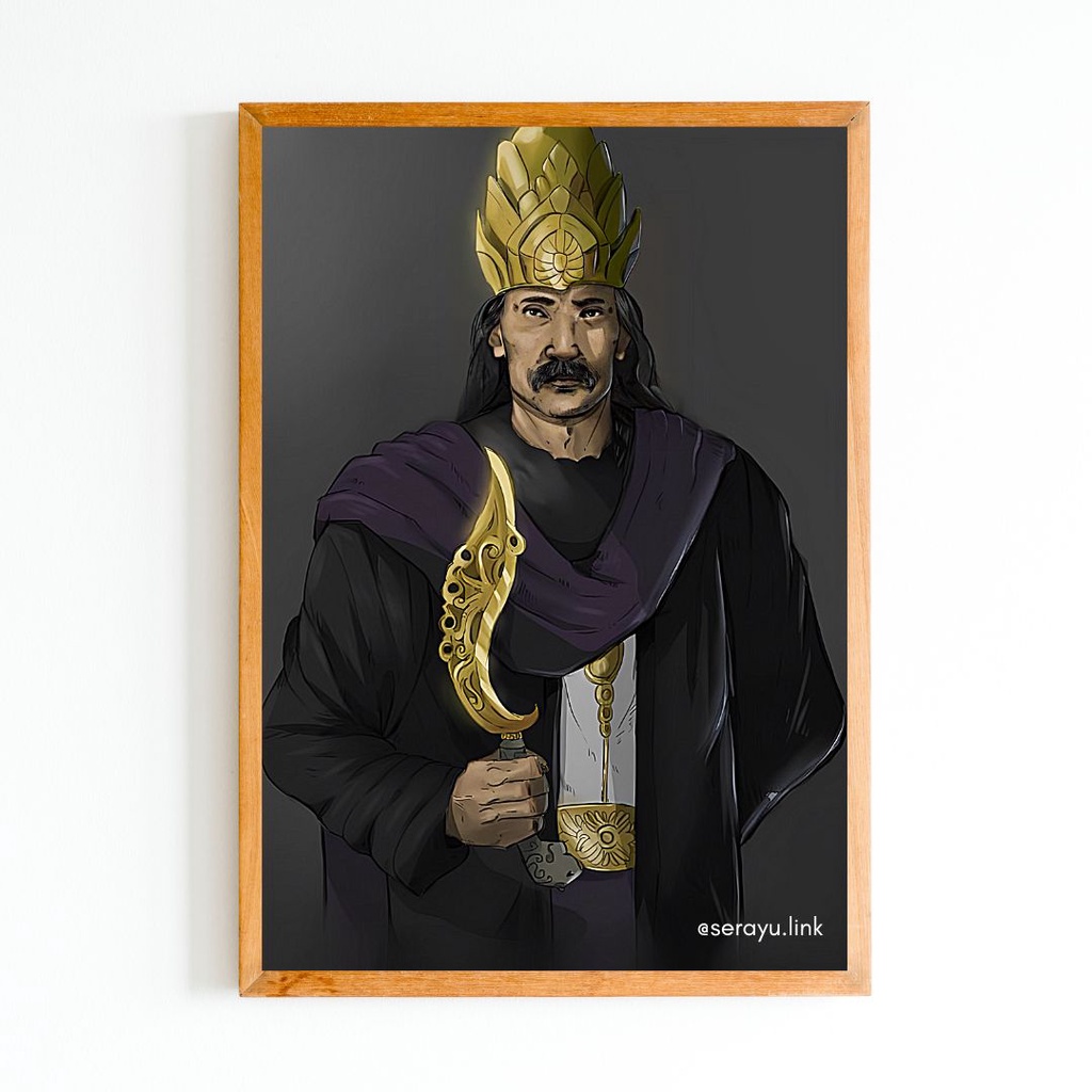 Jual Hiasan Dinding Lukisan Cetak Gambar Prabu Siliwangi Raja Pajajaran ...
