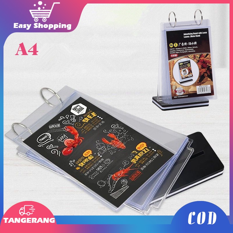 Jual Stand Menu Akrilik A4 Rak Menu Akrilik Dengan Loose Leaf Acrylic ...