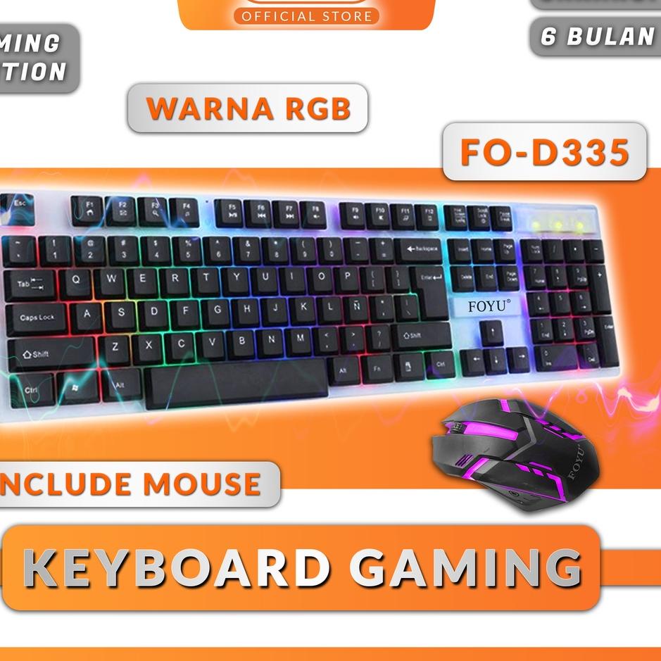 Jual Super Delivery Keyboard Rgb Mouse Foyu Set Komputer Game Led ...