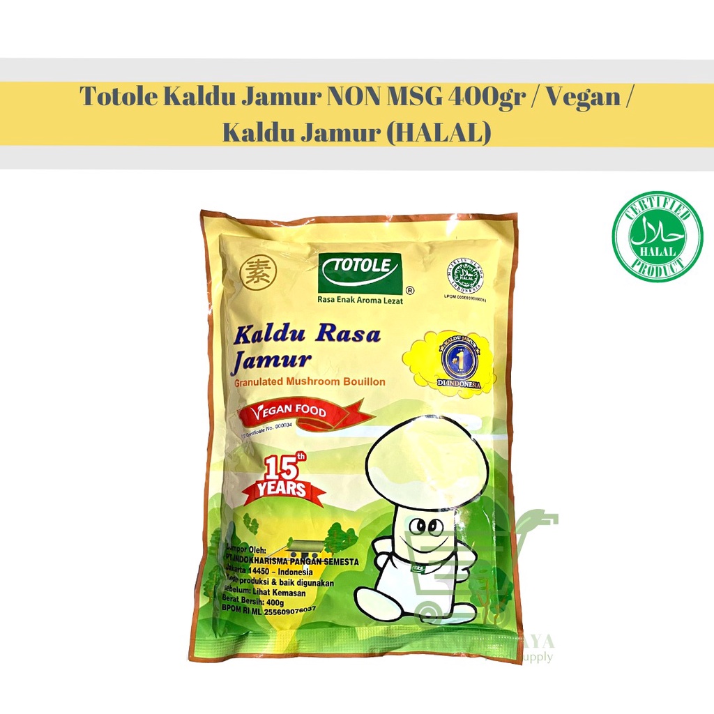 Jual Totole Kaldu Jamur NON MSG 400gr / Vegan / Kaldu Jamur (HALAL ...