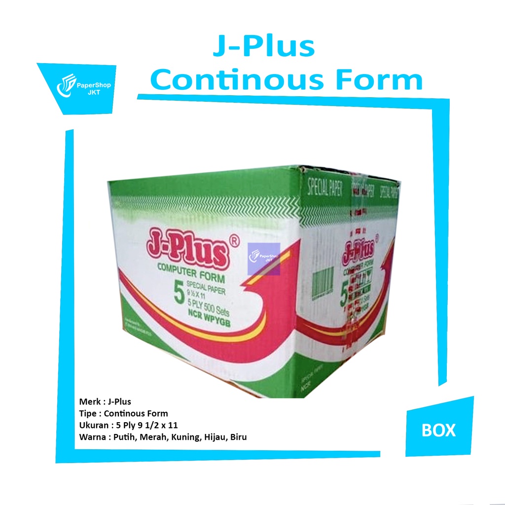 Jual Jplus - Continous Form 5 Ply 9 1/2 x 11 Ncr Kerta Komputer ...