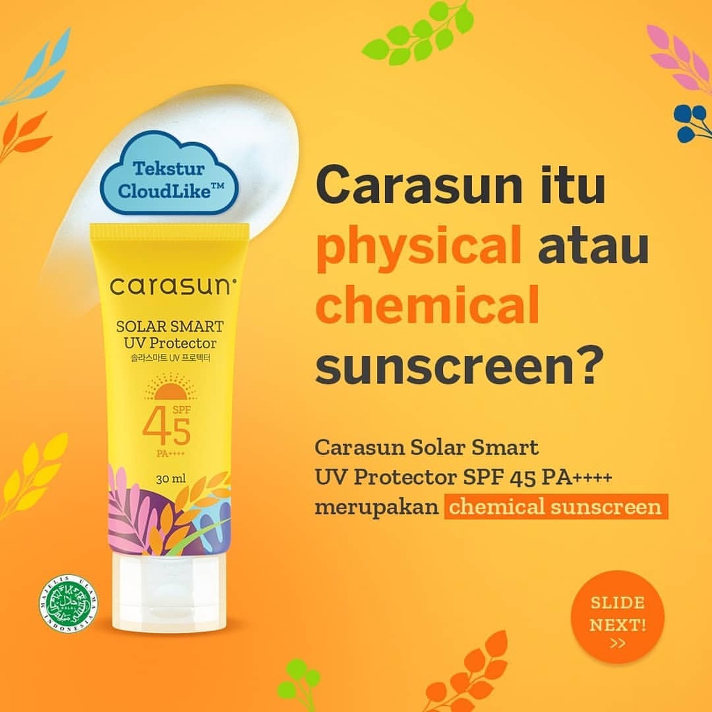 Jual CARASUN SOLAR SMART UV PROTECTOR SPF45 PA ++++ 8ML/30ML VIRAL | Shopee Indonesia