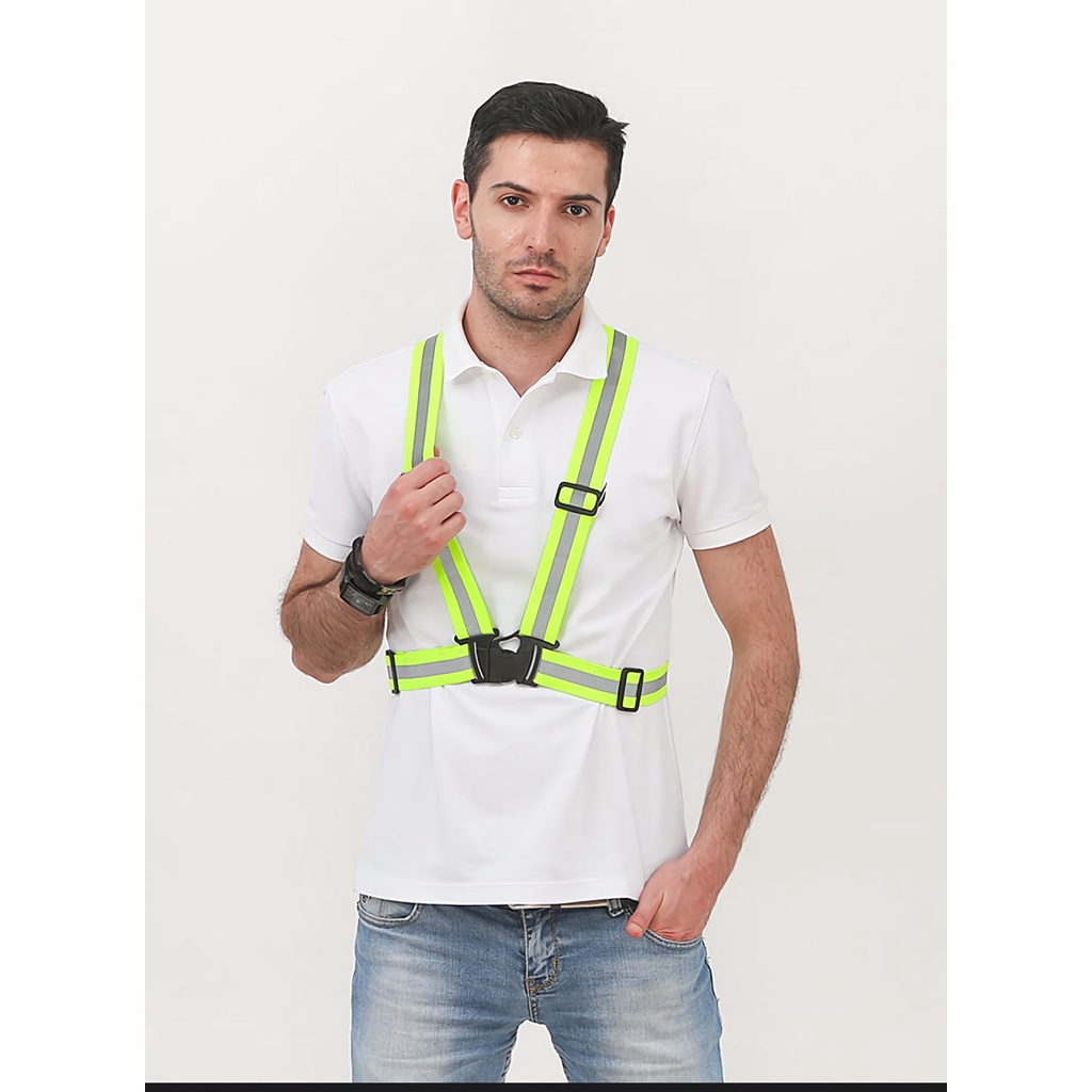 Jual Rompi Proyek Safety Reflektor Bahan Karet Elastis Model V | Safety ...