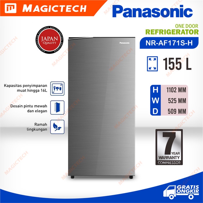 Jual KULKAS 1 PINTU PANASONIC NR-AF171S-H 155L - SILVER (NR-AF171S) | Shopee Indonesia