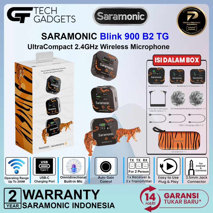 Jual SARAMONIC Blink 900 B2 Tiger Version Dual Channel Wireless ...