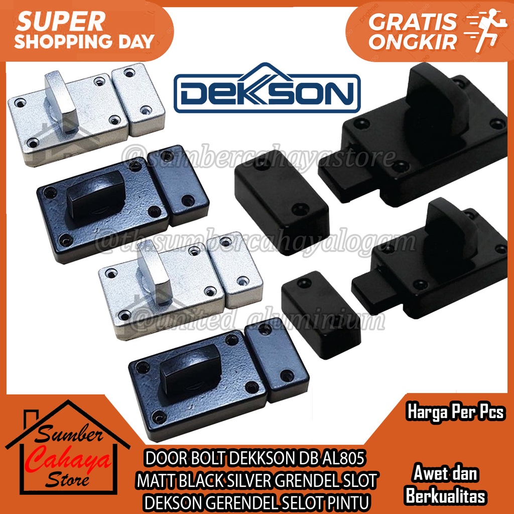Jual Dekkson Door Bolt Db Al805 Matt Black Silver Grendel Slot Dekson ...